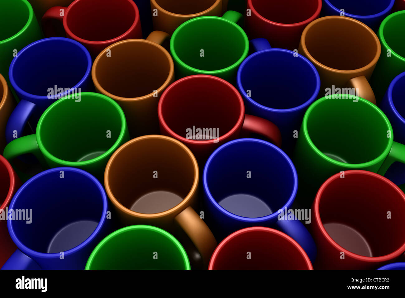 many color ceramic cups Stock Photo - Alamy