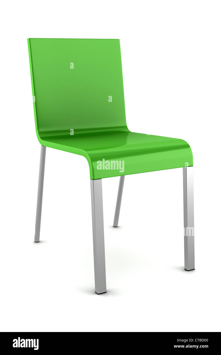 green chair isolated on white background Stock Photo - Alamy