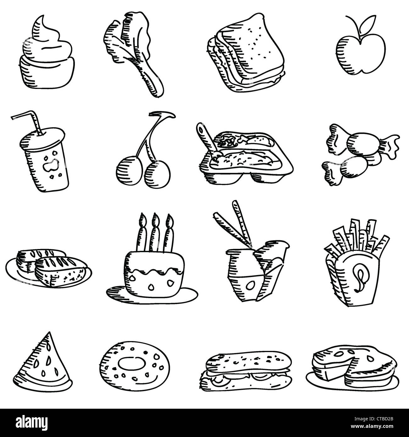 Cartoon ice cream soda Black and White Stock Photos & Images - Alamy