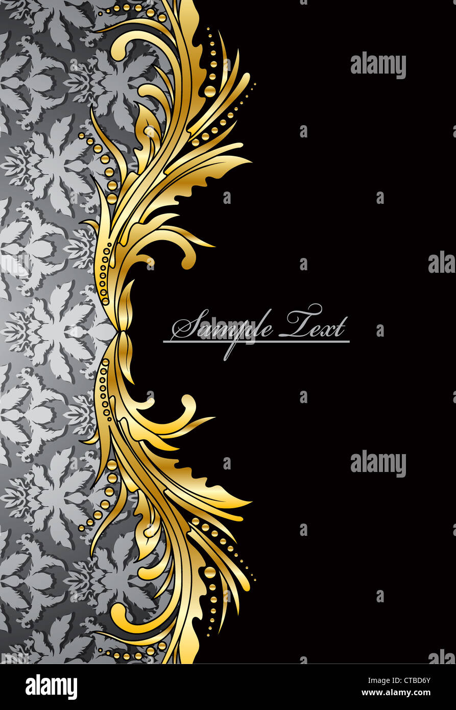 damask floral background vector illustration Stock Photo - Alamy