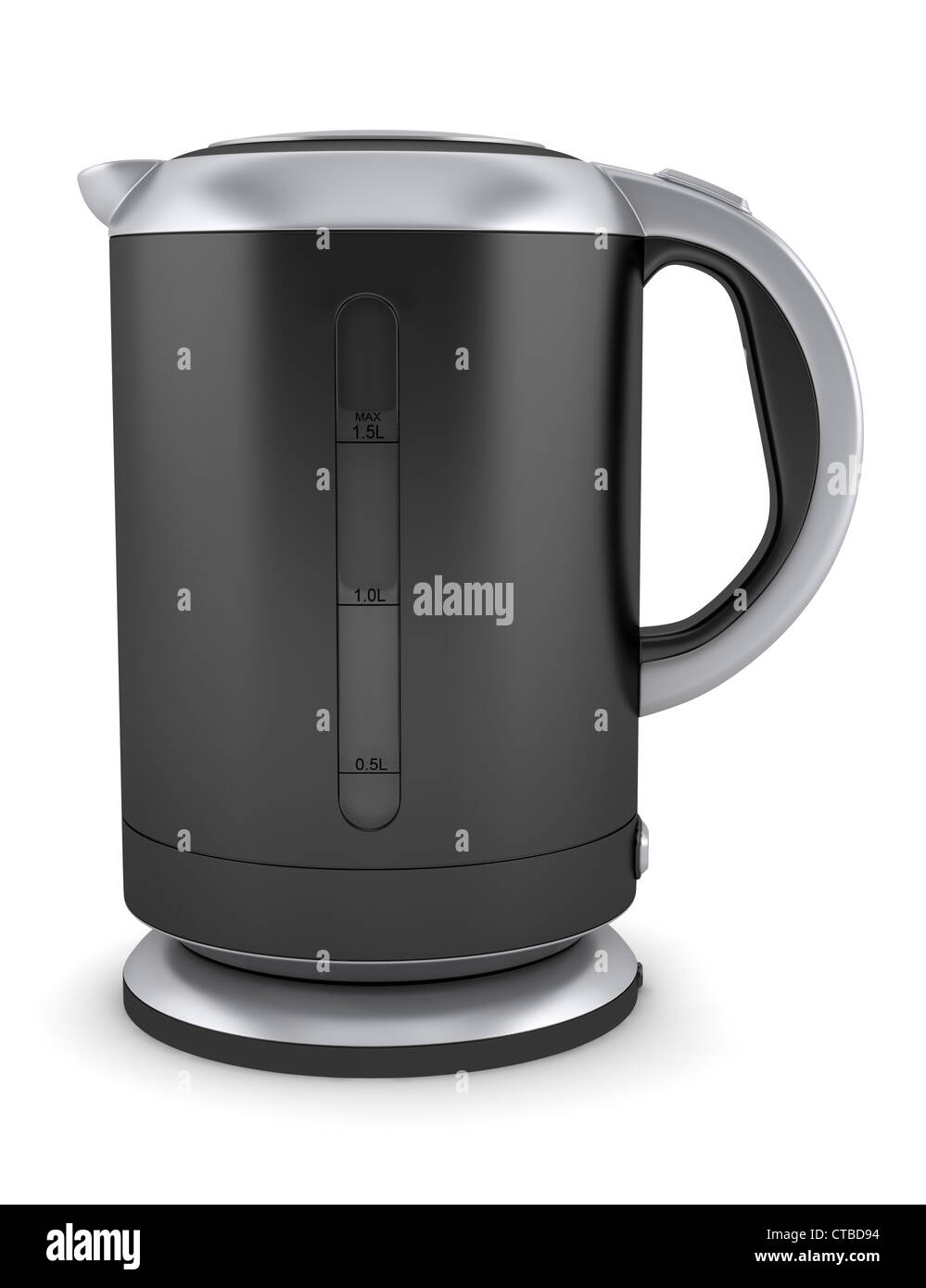 black electric kettle isolated on white background Stock Photo - Alamy