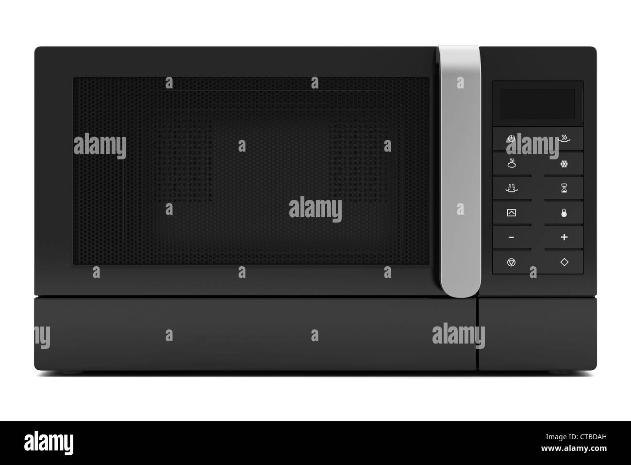 black microwave oven isolated on white background with clipping path ...