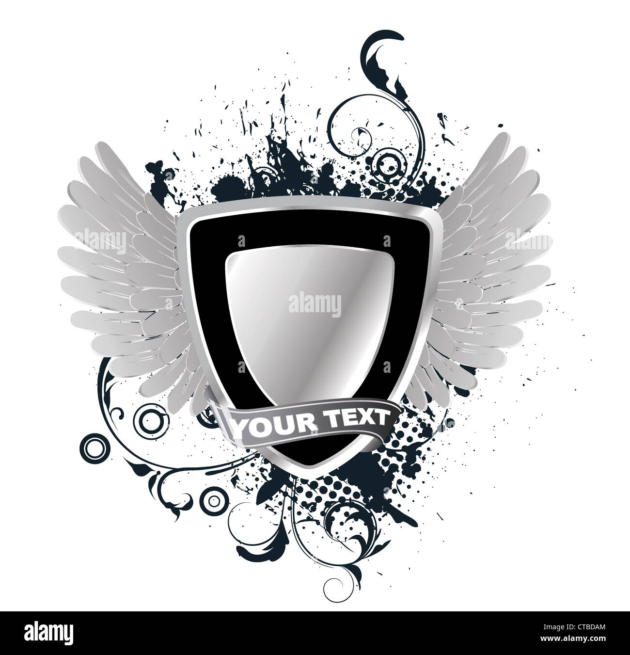 vector shield with wings Stock Photo - Alamy