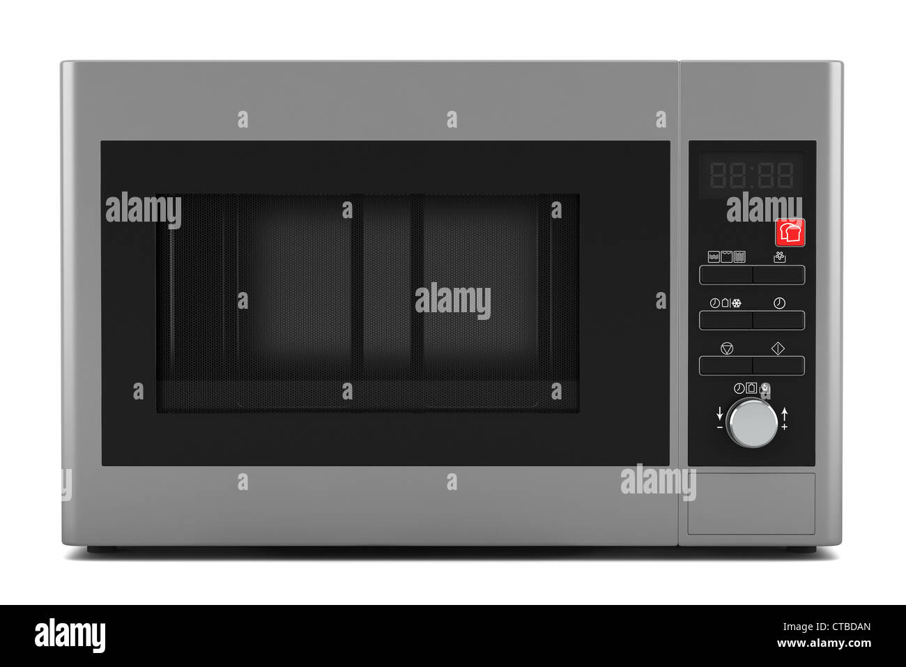grey microwave oven isolated on white background Stock Photo - Alamy