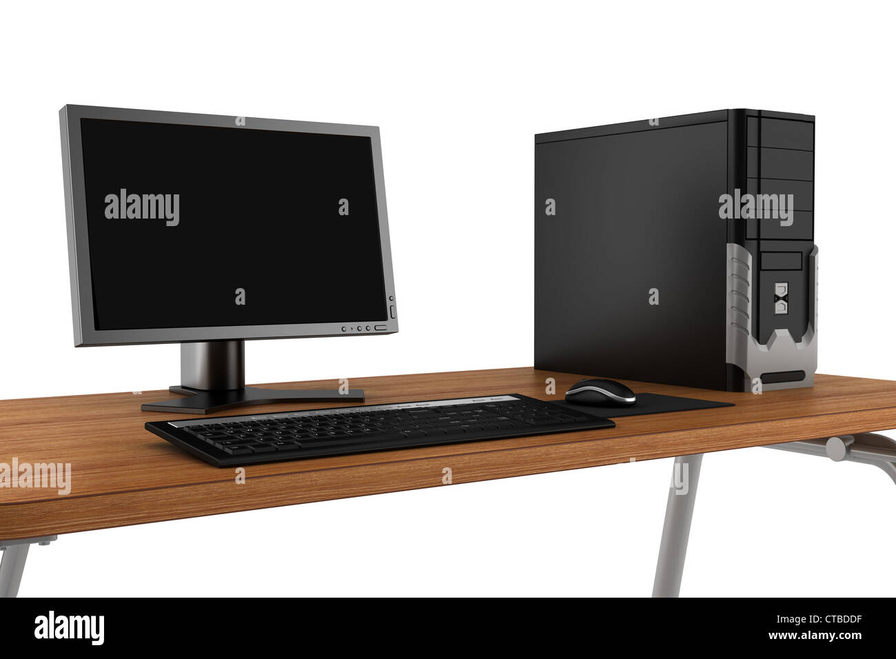 pc on table isolated on white background with clipping path Stock Photo ...