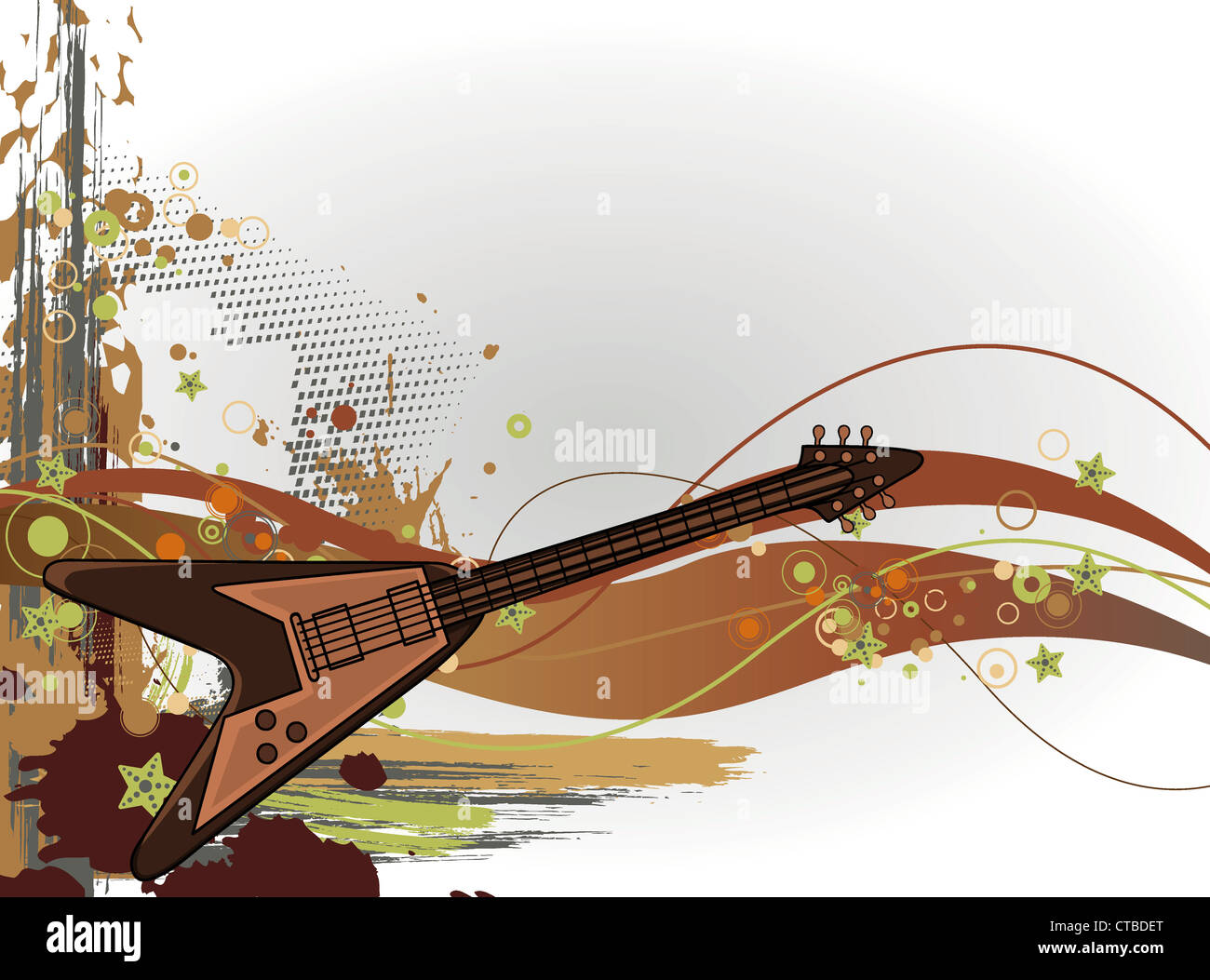 vector concert poster with guitar Stock Photo - Alamy