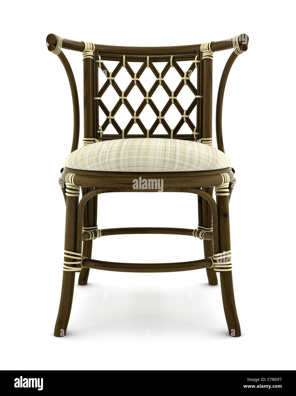 brown rattan chair isolated on white background Stock Photo - Alamy