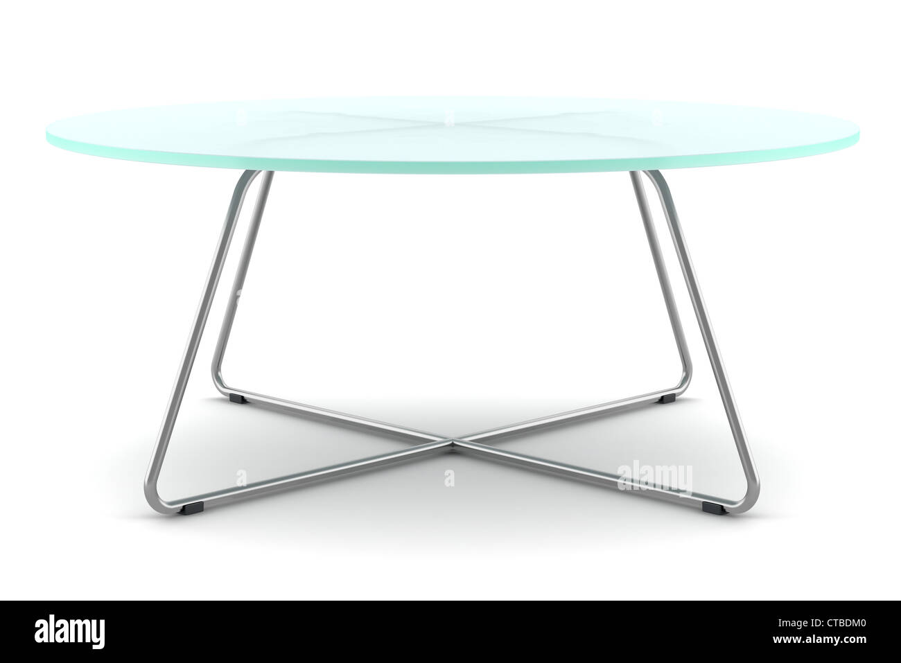 modern glass round table isolated on white background Stock Photo - Alamy