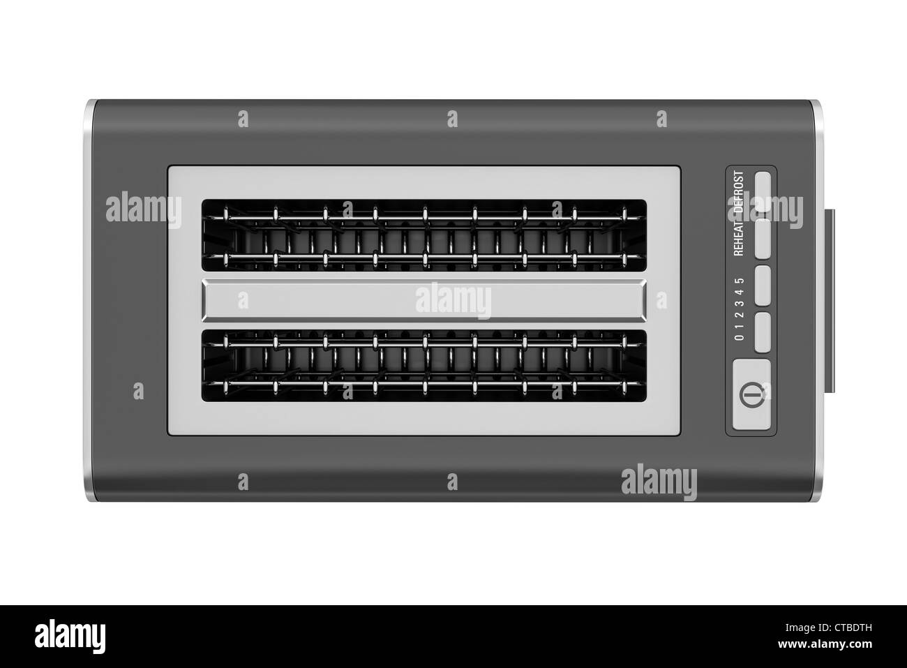 modern black toaster isolated on white background. top view Stock Photo ...