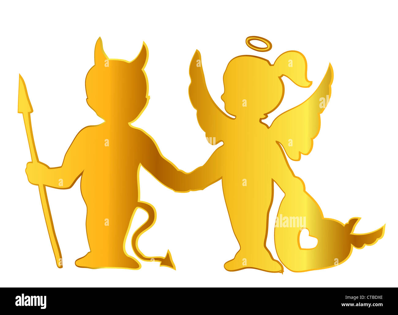 gold angel and devil Stock Photo - Alamy