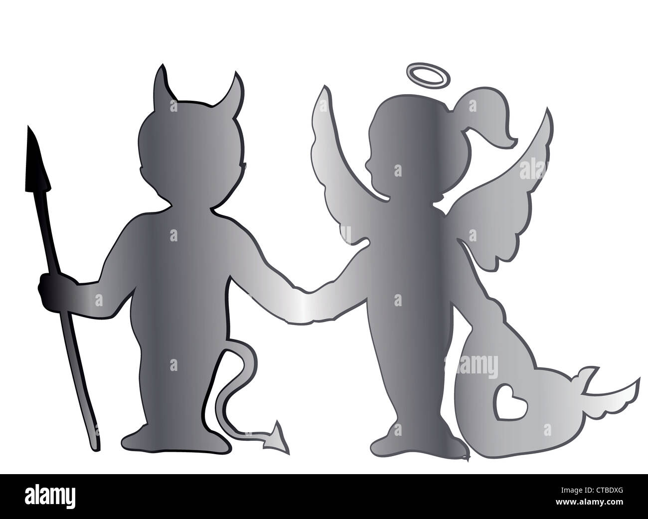 chrome angel and devil Stock Photo - Alamy