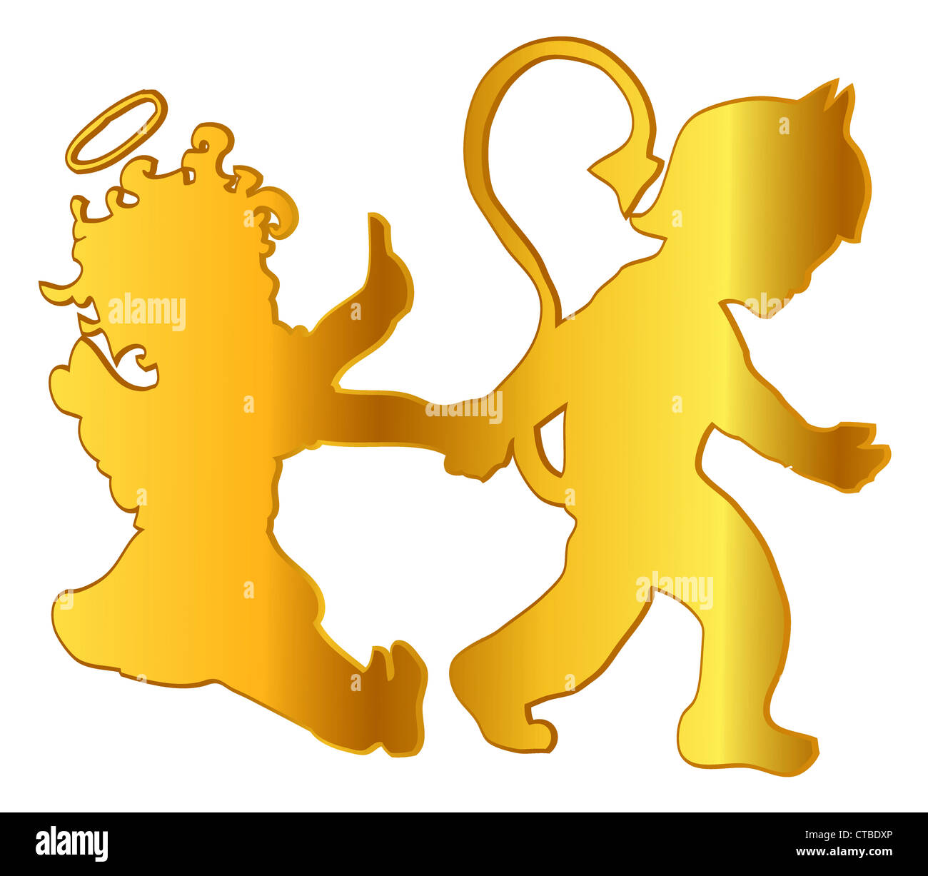 gold angel and devil Stock Photo - Alamy