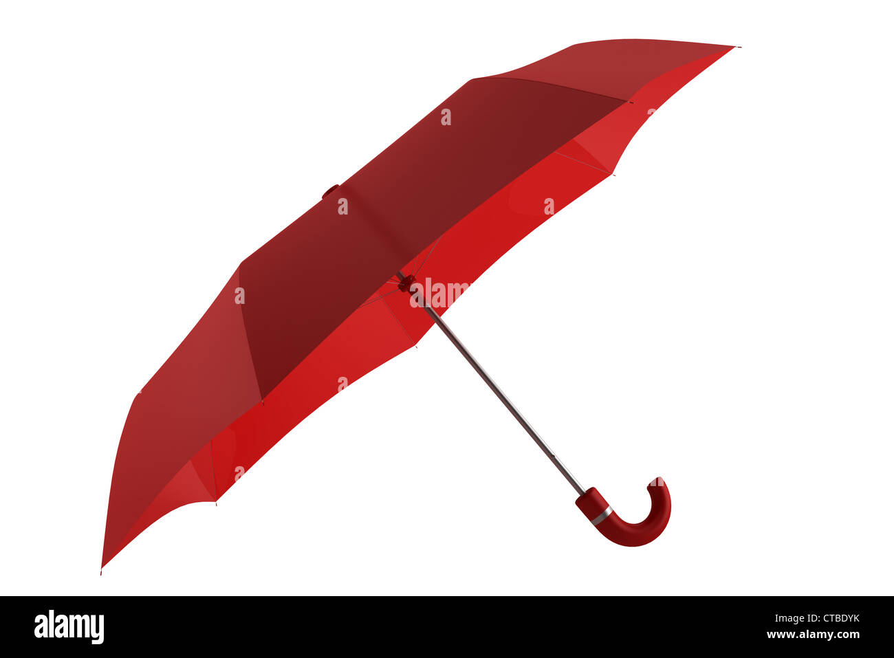 red umbrella isolated on white background Stock Photo - Alamy