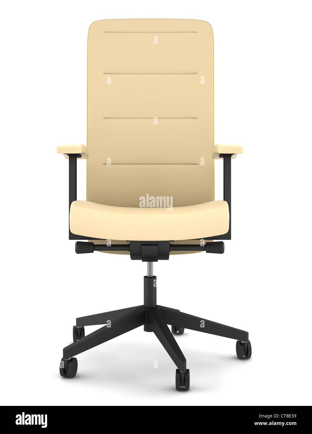 modern beige leather office chair isolated on white background Stock ...