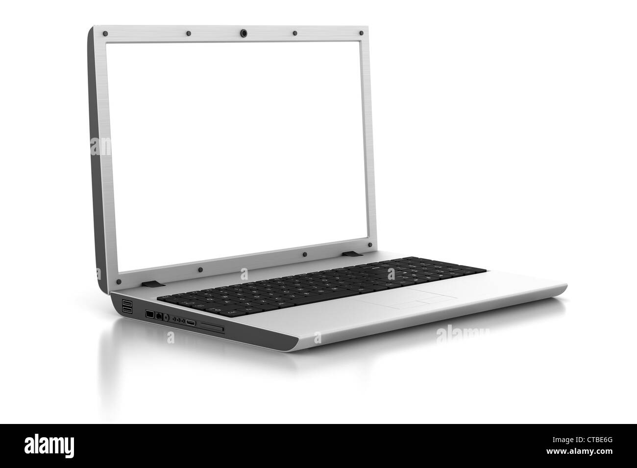 modern gray laptop isolated on white background Stock Photo - Alamy