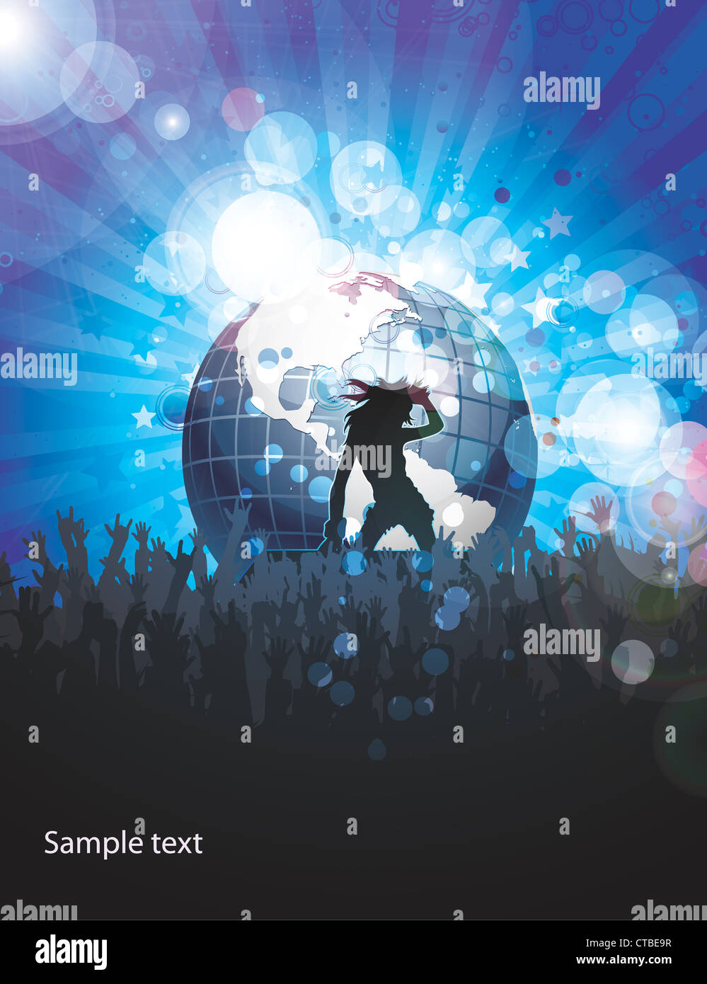 vector concert poster with crowd Stock Photo - Alamy