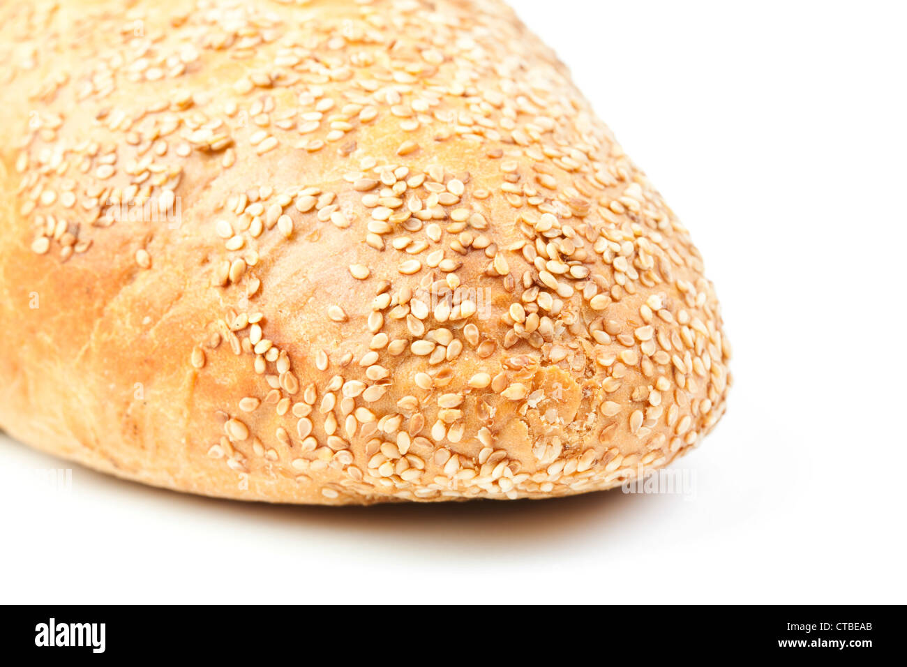 bread with sesame isolated on white background Stock Photo - Alamy