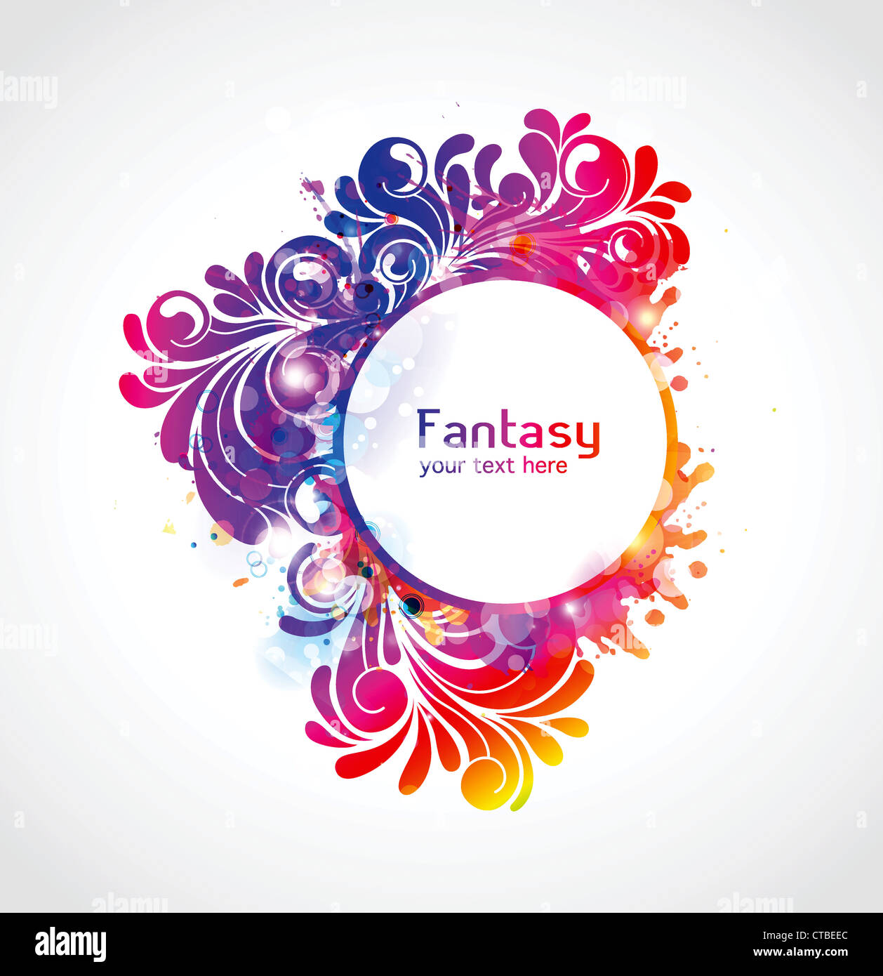 vector colorful floral frame Stock Photo - Alamy