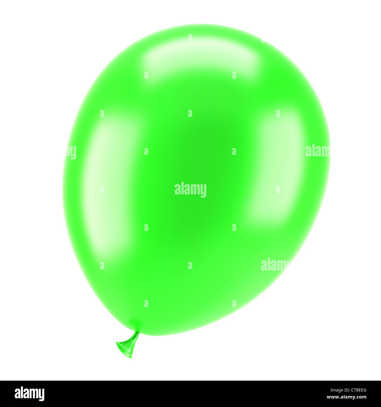 one green party balloon isolated on white background Stock Photo - Alamy