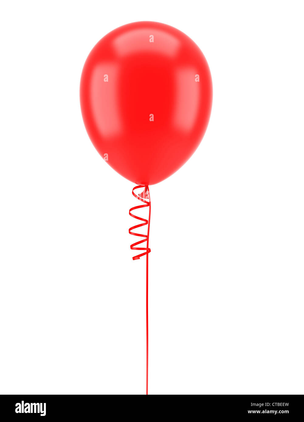 one red party balloon with ribbon isolated on white background Stock Photo - Alamy