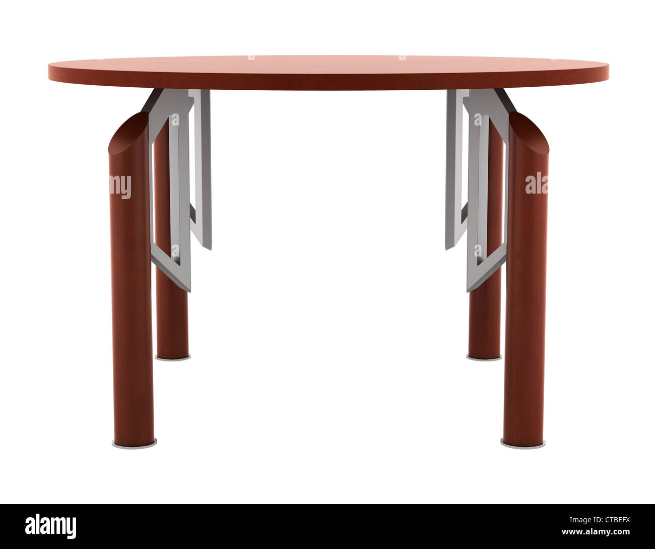 modern brown round office wooden table isolated on white background ...