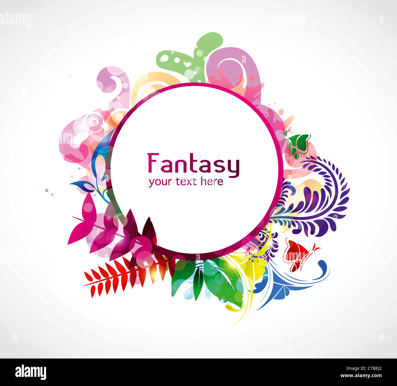 colorful floral frame vector illustration Stock Photo - Alamy