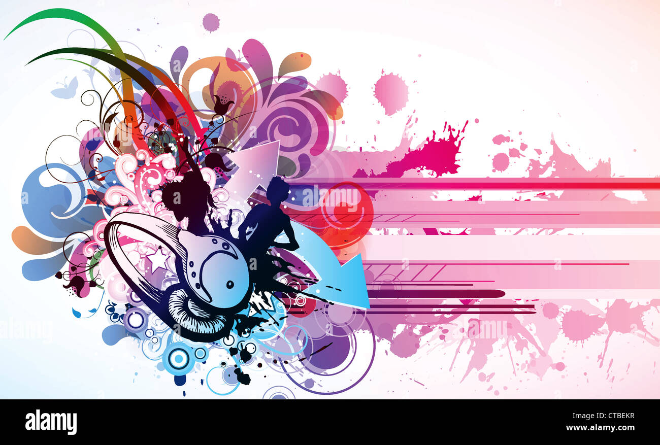 colorful concert poster vector illustration Stock Photo - Alamy