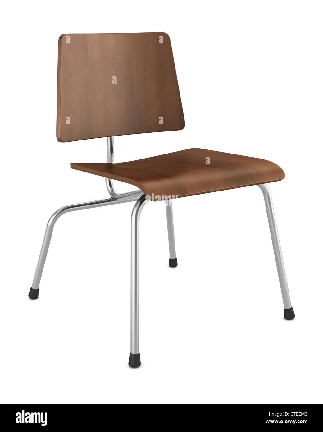 modern wooden brown chair isolated on white background Stock Photo - Alamy