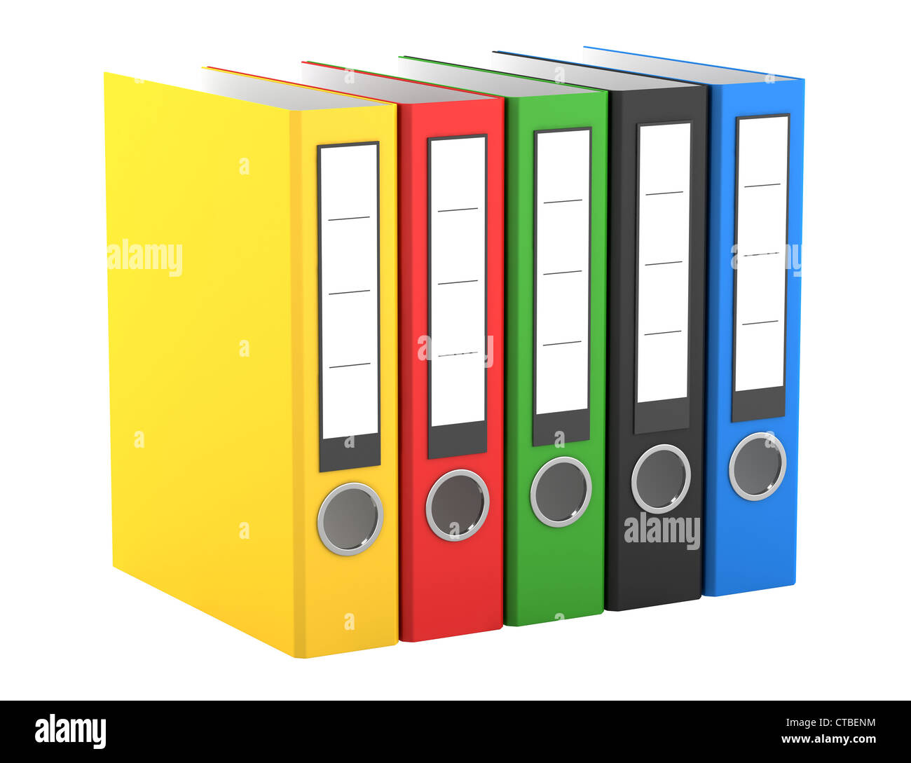 color file folders isolated on white background Stock Photo - Alamy