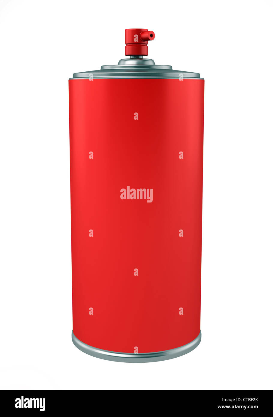 red paint spray can isolated on white background Stock Photo - Alamy