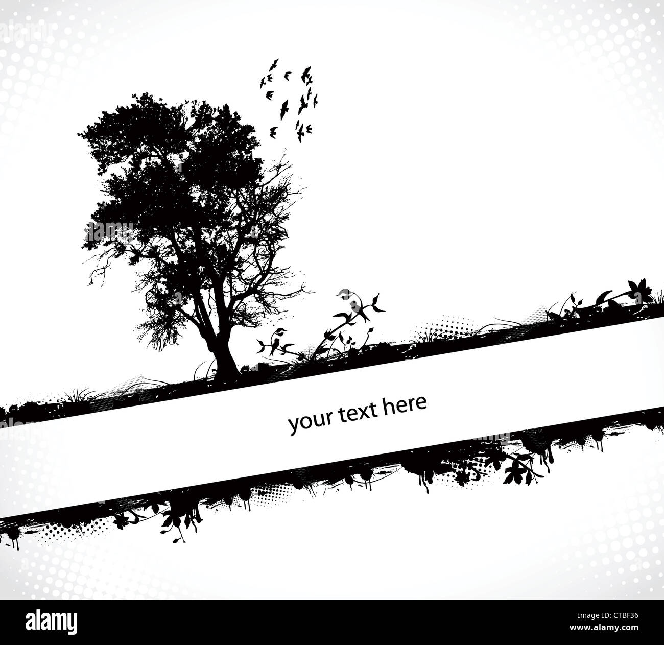 vector grunge background with tree Stock Photo - Alamy