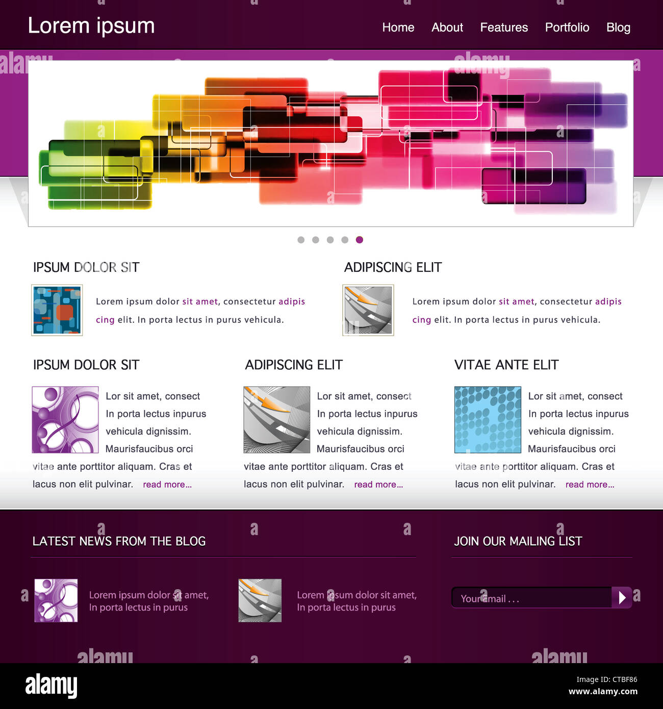 modern website template vector illustration Stock Photo - Alamy