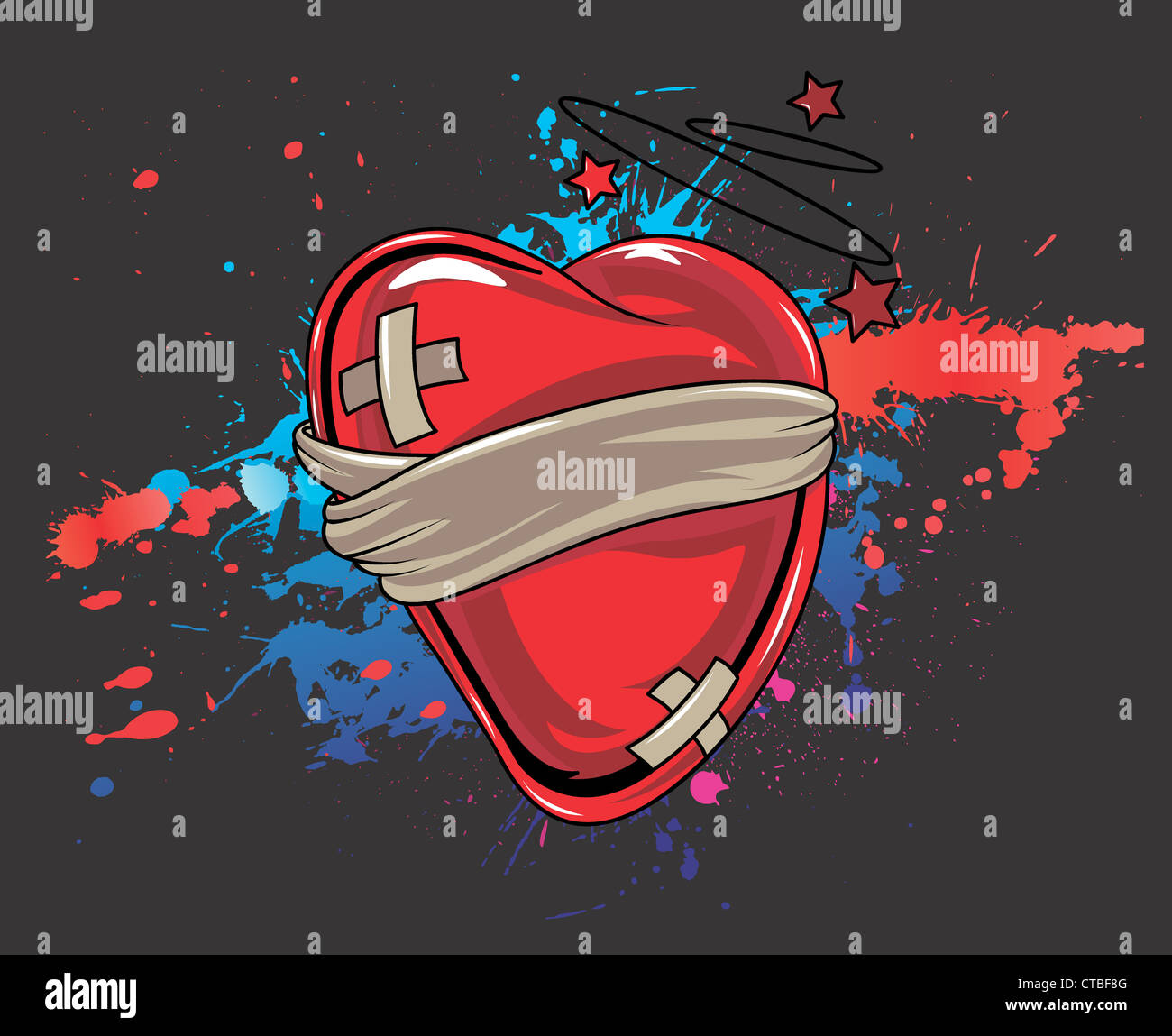 heart with splash Stock Photo - Alamy