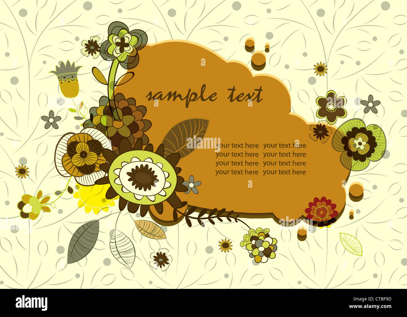 retro floral frame vector illustration Stock Photo - Alamy