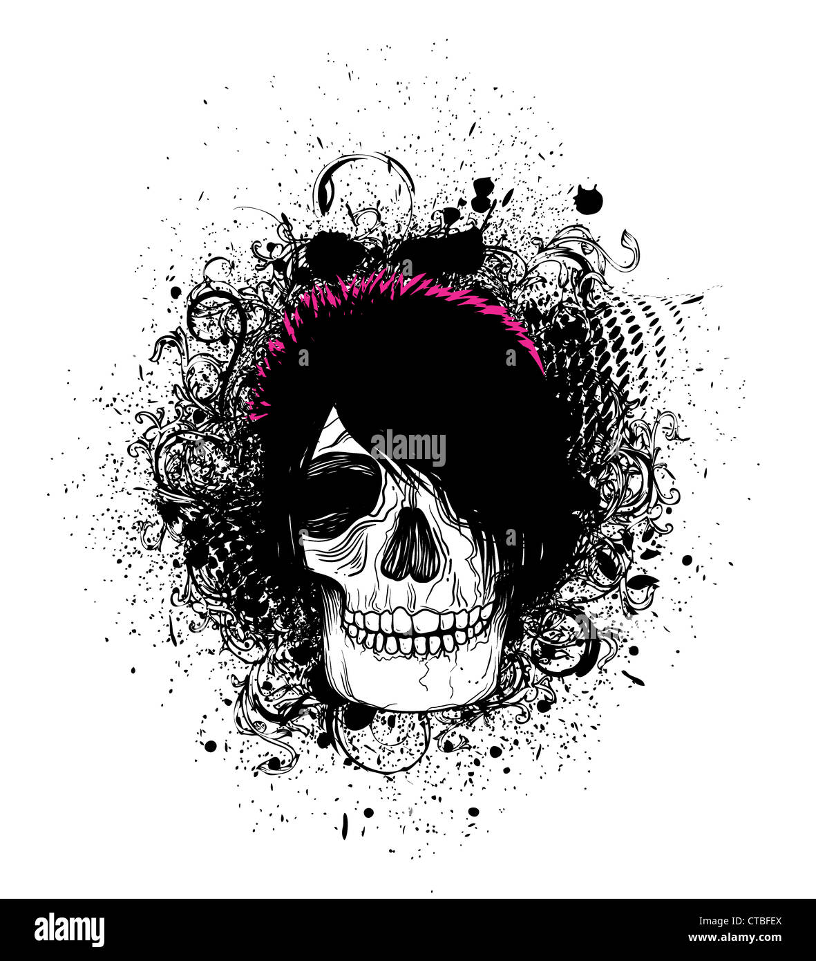 skull with grunge Stock Photo - Alamy