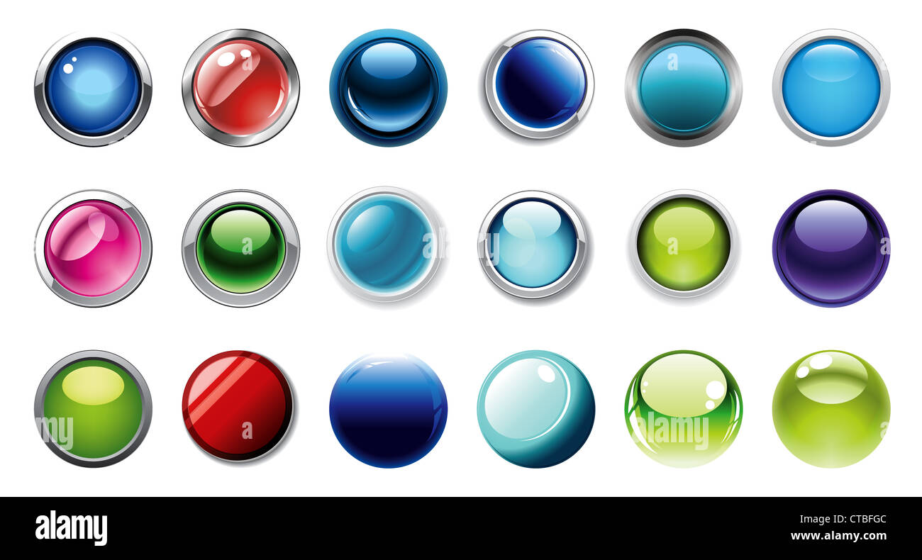 vector glossy buttons mega set Stock Photo - Alamy