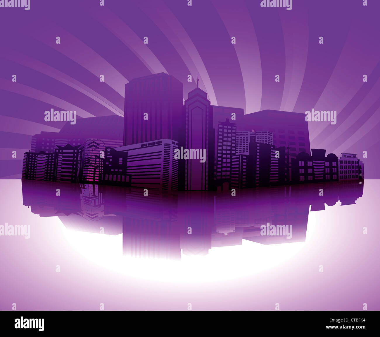 vector abstract urban background with rays Stock Photo - Alamy