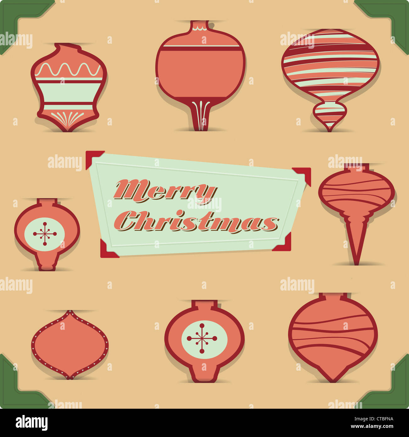retro vintage Christmas balls collection set Stock Photo - Alamy