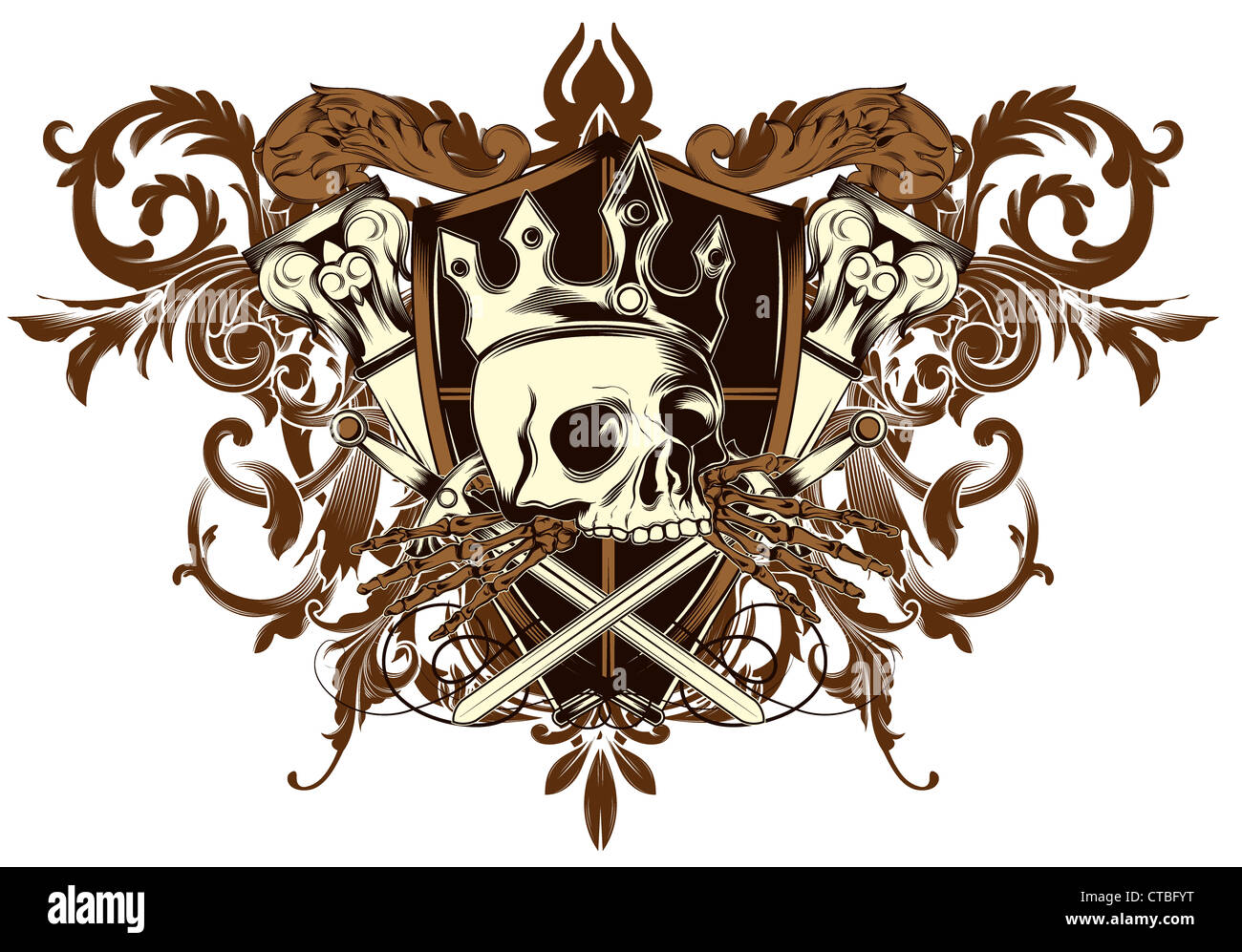 Skull emblem hi-res stock photography and images - Alamy