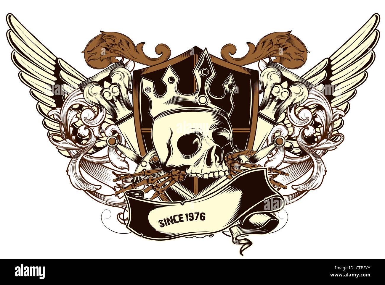 Skull emblem hi-res stock photography and images - Alamy