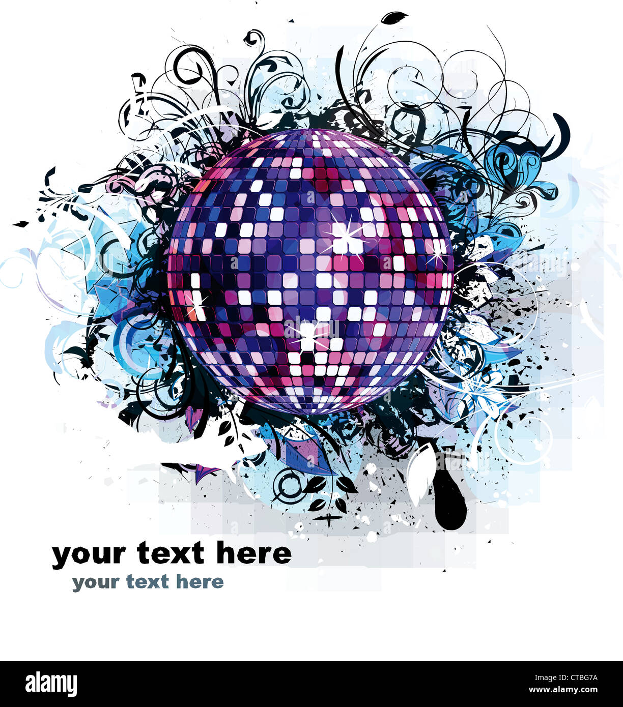 vector music background with discoball Stock Photo - Alamy