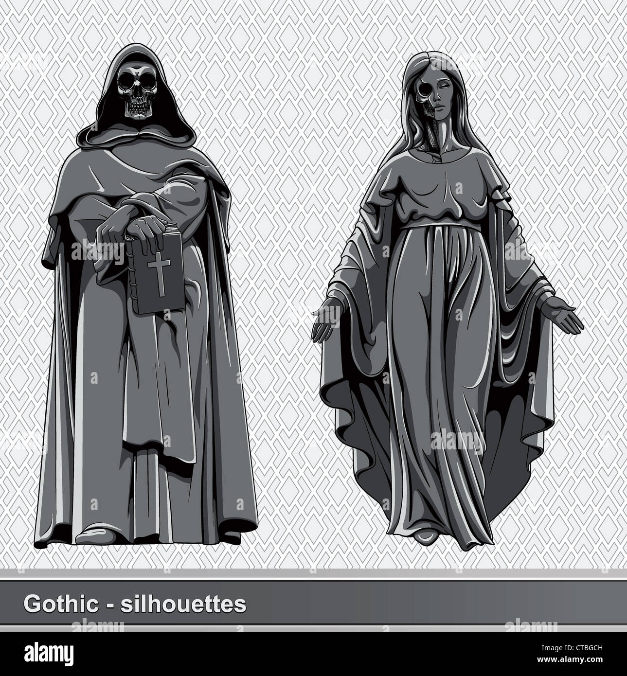 vector gothic silhouettes set Stock Photo - Alamy