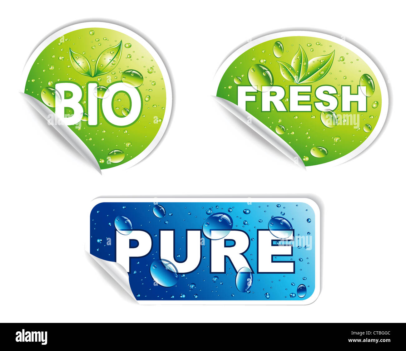 bio stickers set vector illustration Stock Photo - Alamy