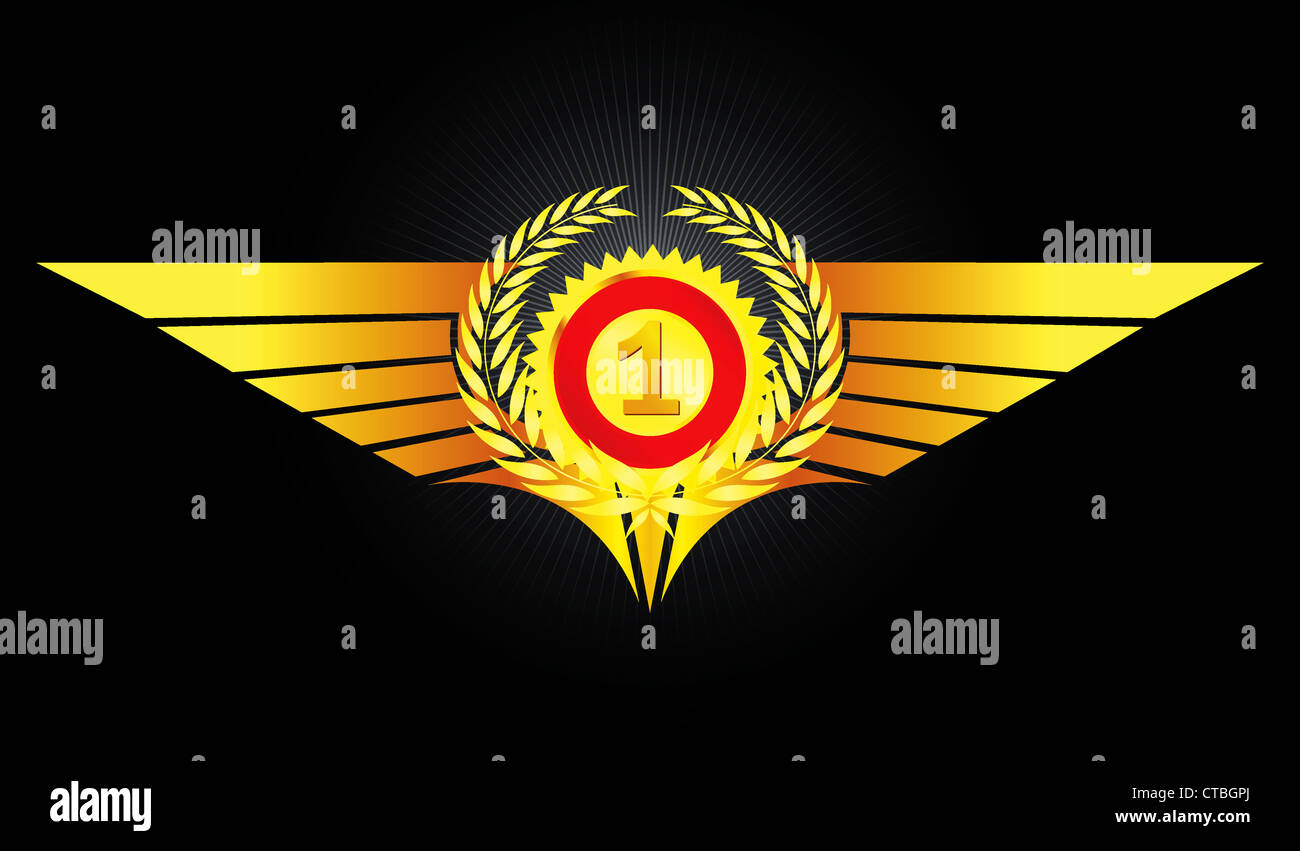 vintage gold emblem vector illustration Stock Photo - Alamy