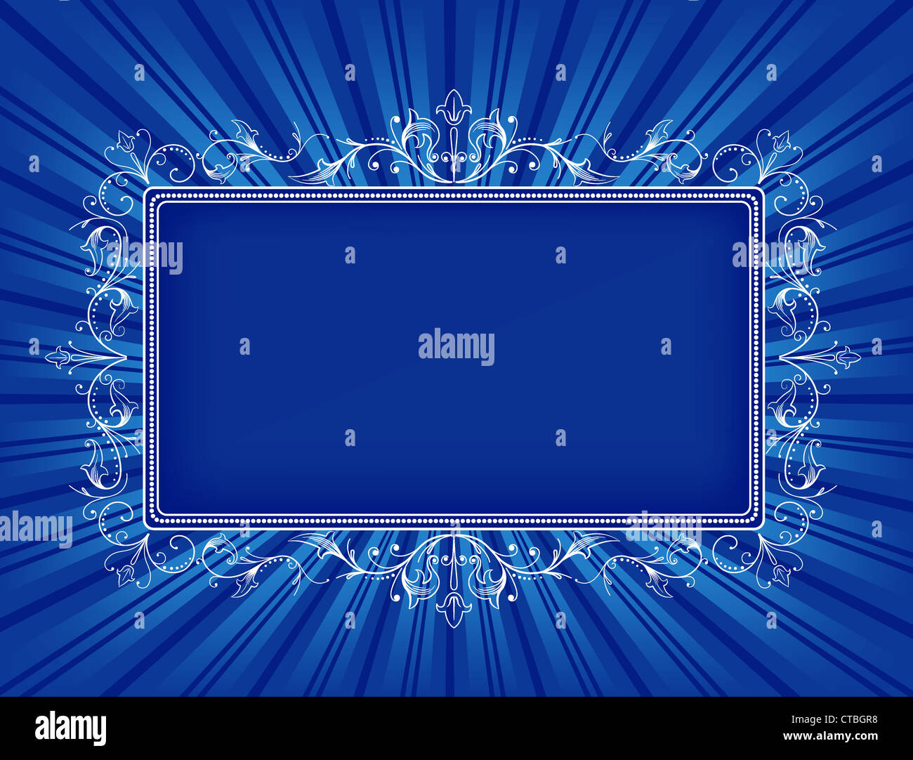 vector floral frame with rays Stock Photo - Alamy