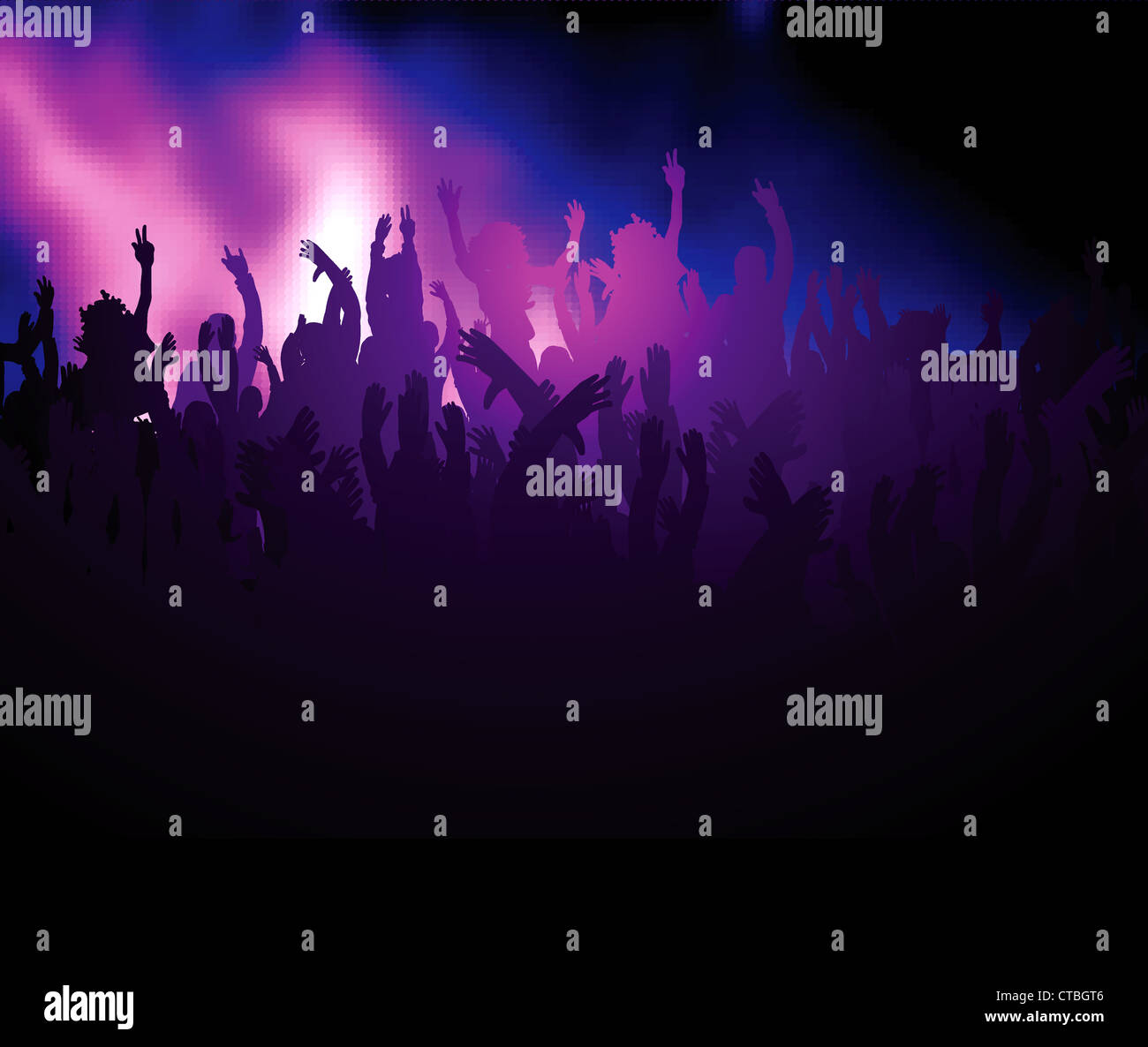 vector concert poster with crowd Stock Photo - Alamy