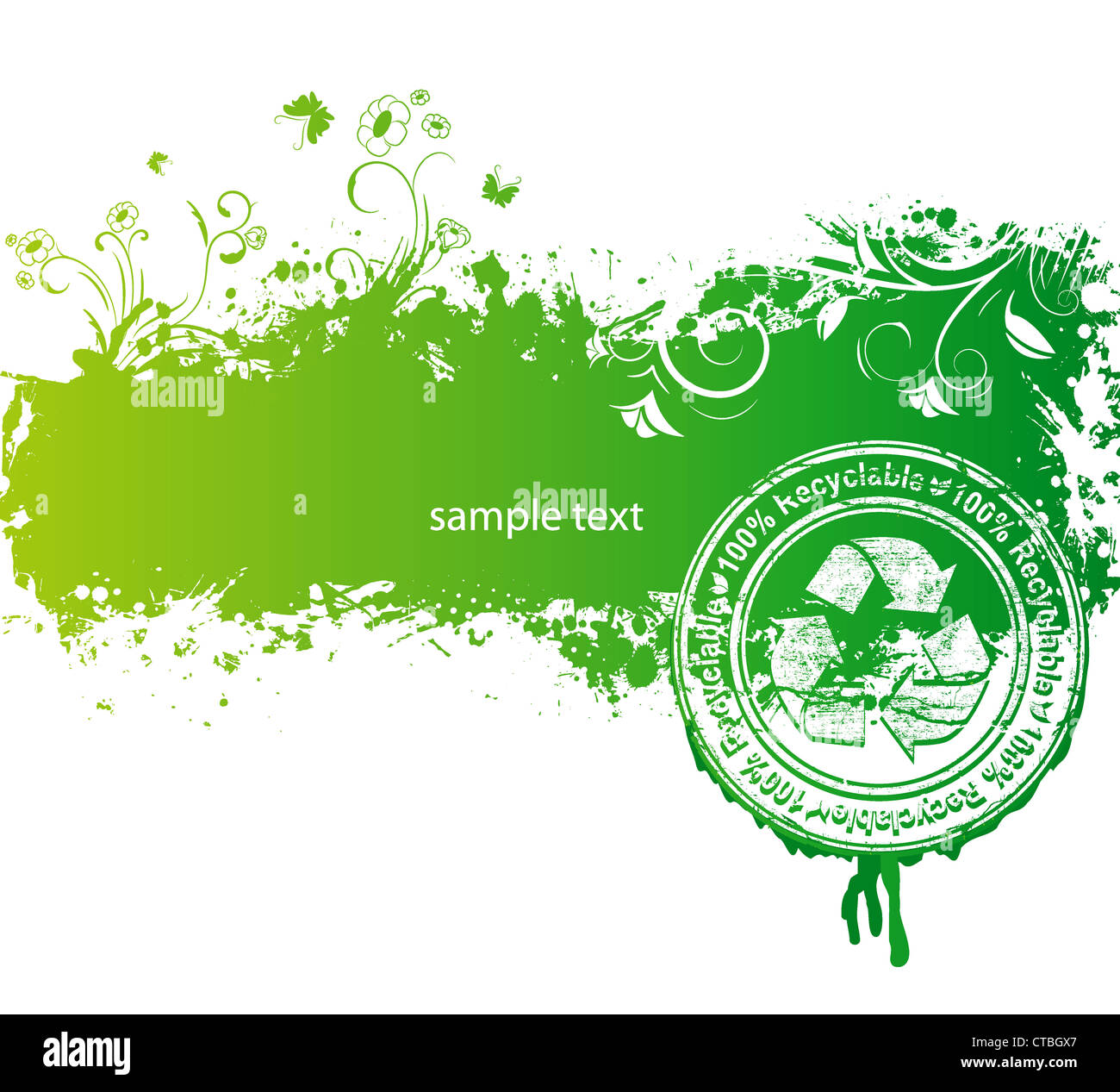 vector green design with stamp Stock Photo - Alamy