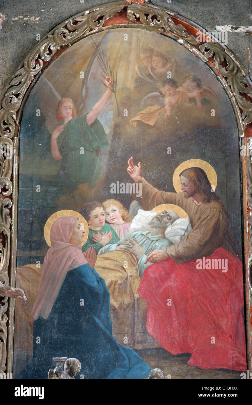 The death of St. Joseph Stock Photo - Alamy
