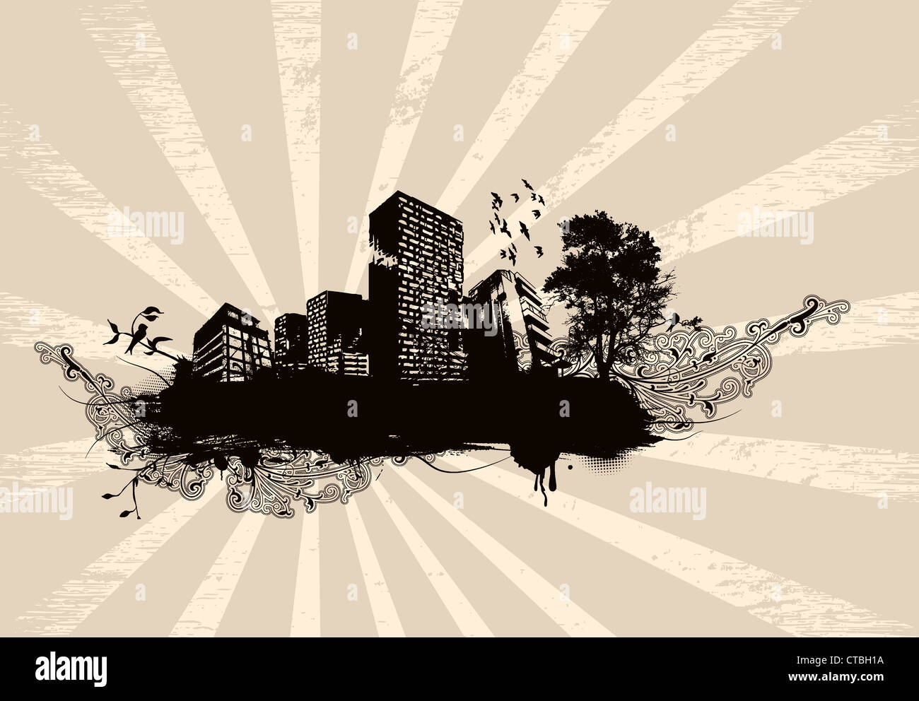 vector grunge urban background Stock Photo - Alamy