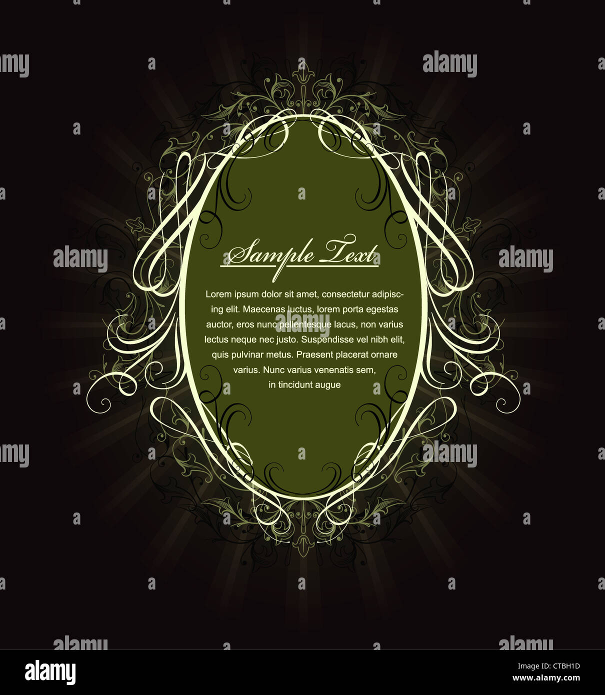 vintage label with rays vector illustration Stock Photo - Alamy